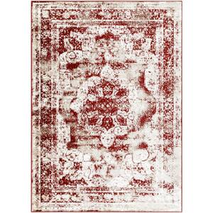 Livabliss Pertek Blue/Rust Medallion 7 ft. x 9 ft. Indoor Area Rug ...