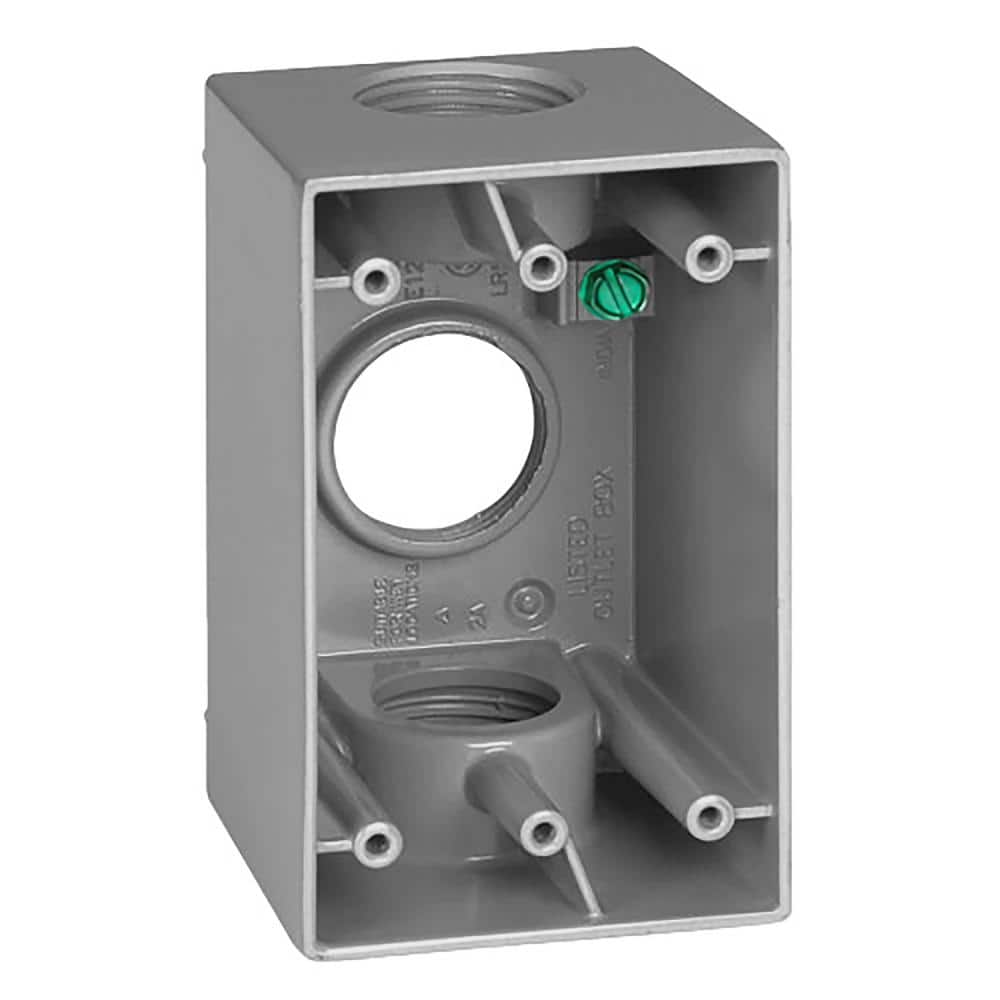 Commercial Electric 1-Gang Metal Weatherproof Deep Electrical Outlet ...