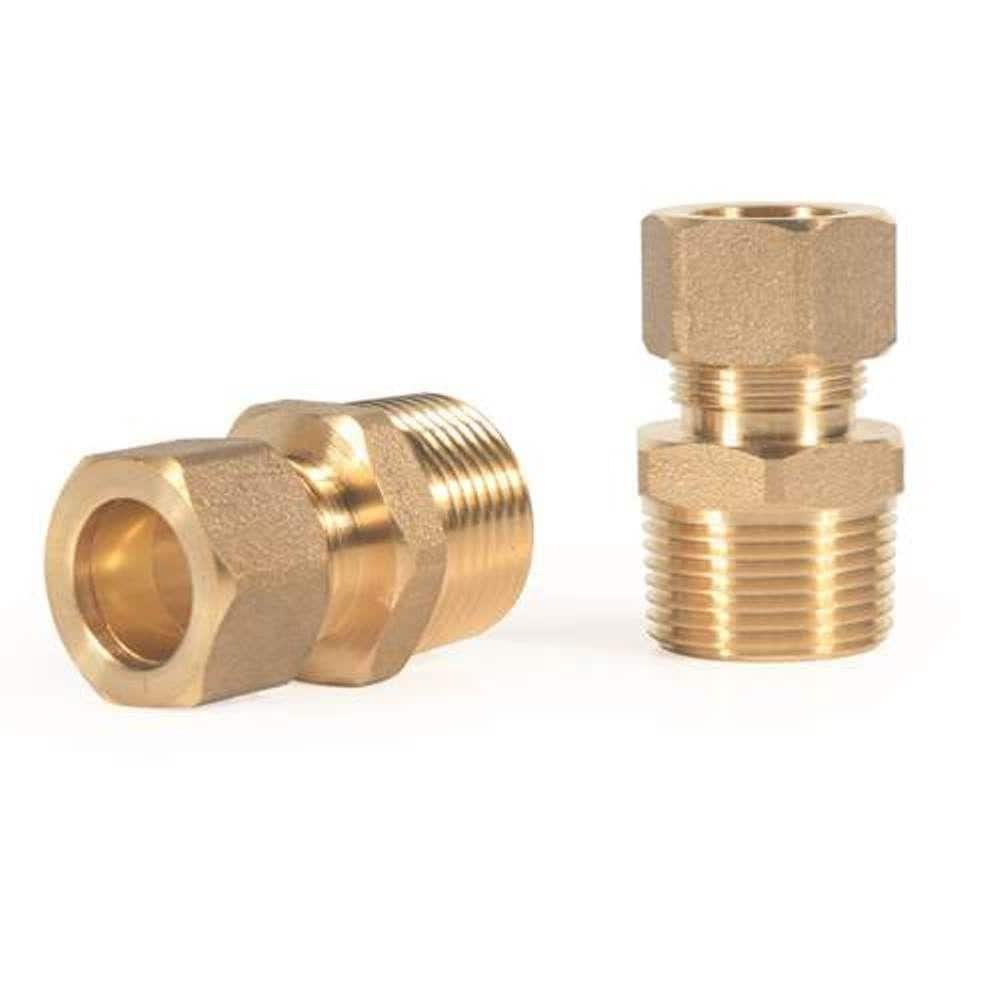 Everbilt 1/2 in. Compression x 3/4 in. NPT Brass Compression Fitting ...