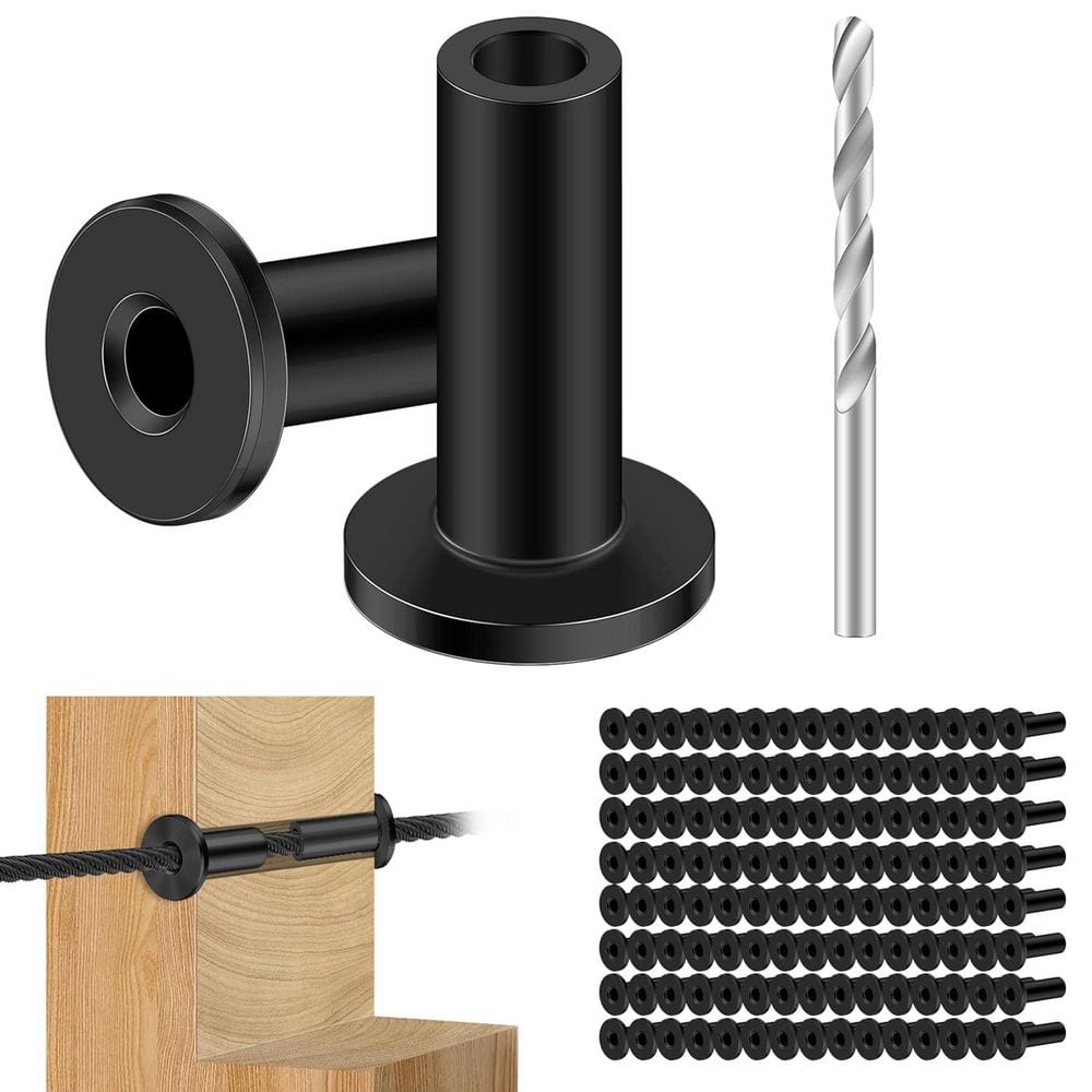 KIWDZFU 1/8 in. H x 0.79 in. W Black T316 Metal Cable Railing Protector ...