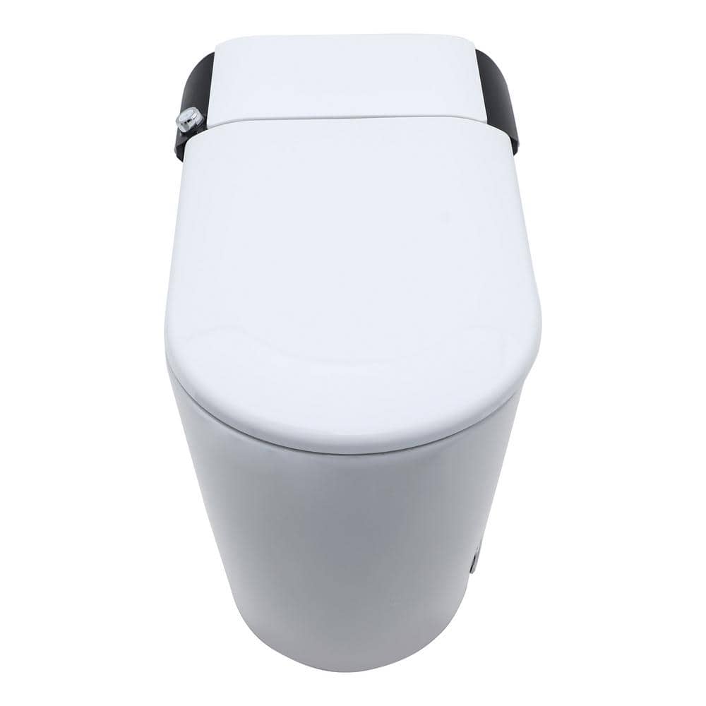 cadeninc Tankless Elongated Smart Toilet in White with Bidet Built in ...