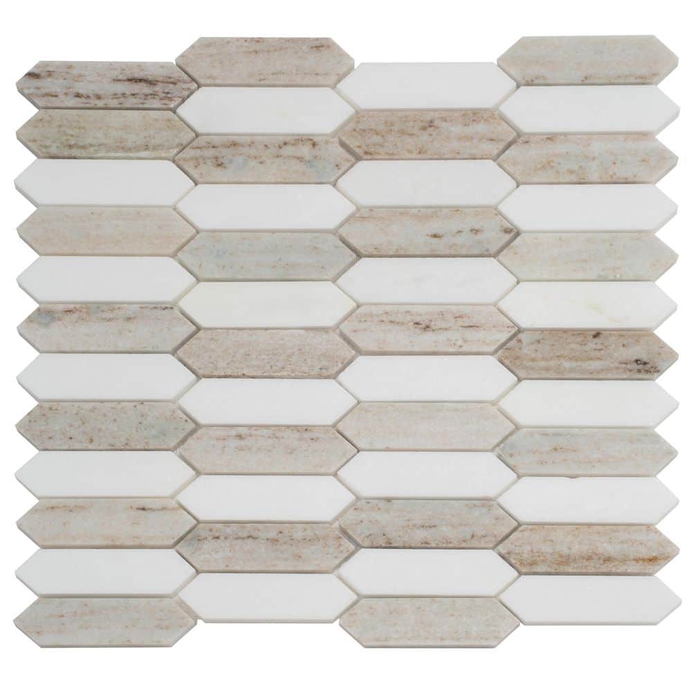 Apollo Tile Mirage 12 in. x 12 in. Polished Warm Beige White Marble ...