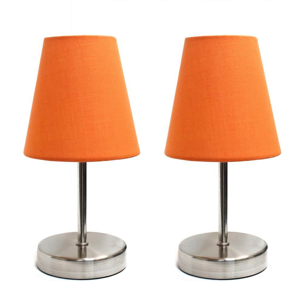 Creekwood home 10.5 in. Iconic Duo Mini Sand Nickel Table Lamp Two Pack ...