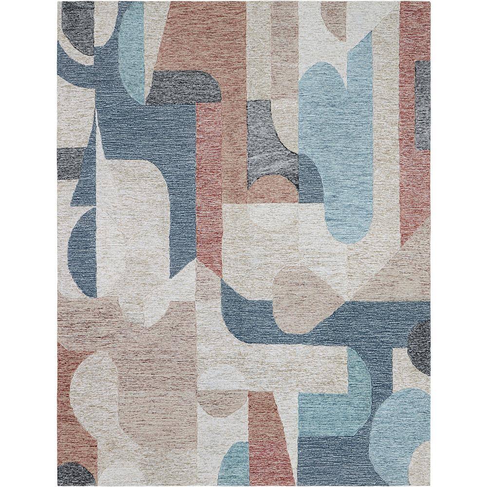 E1691 Multi 7 ft. 6 in. x 9 ft. 6 in. Hand Tufted Modern Wool and ...