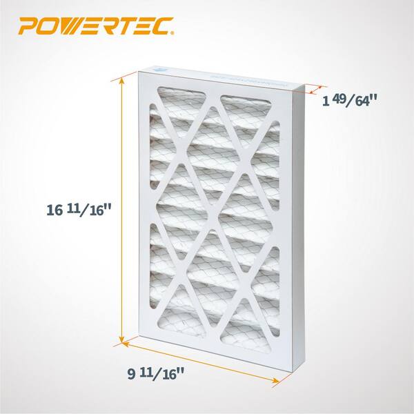 POWERTEC 1 Micron Inner Filters 2 Pack and 5 Micron Outer Filters 4 Pack for AF4001 and Wen 3410 Air Filtration Systems