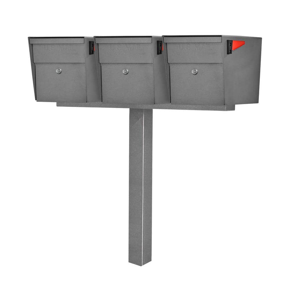 Mail Boss MailBoss X3 Locking Mailbox Post Mount Combo Kit, Granite, In ...