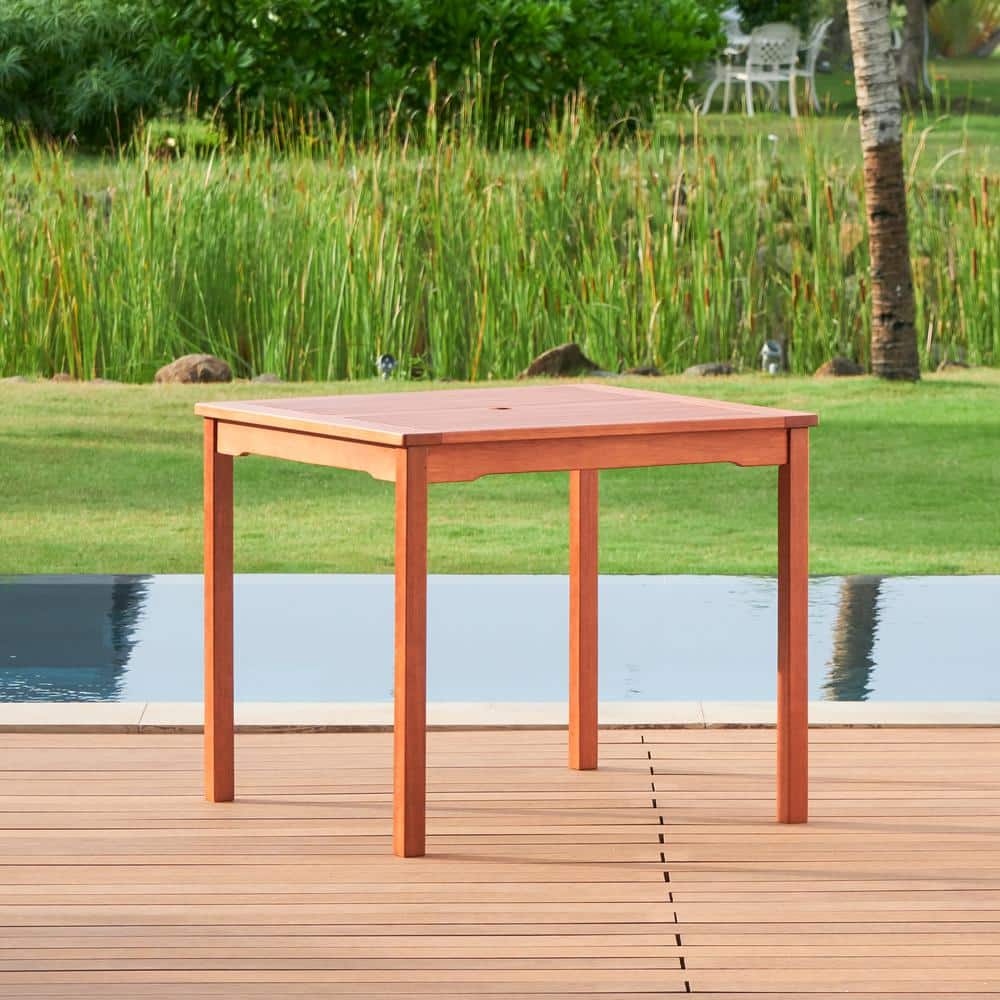 Vifah Roch Eucalyptus Patio Stacking Table V1104 - The Home Depot