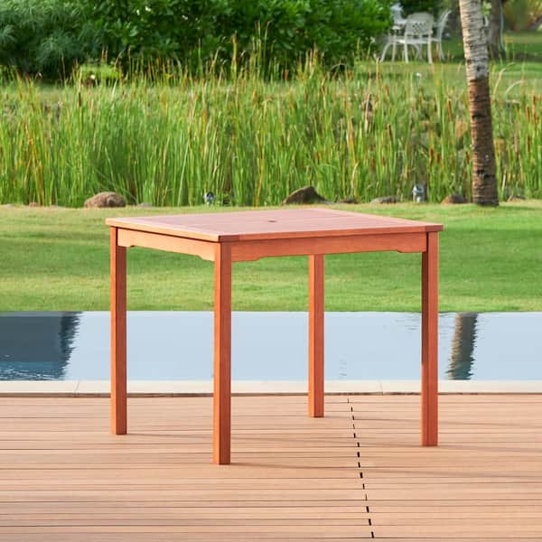 Vifah Roch Eucalyptus Patio Stacking Table V1104 - The Home Depot