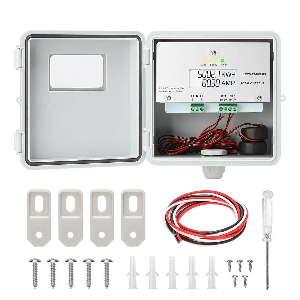 Lukyamzn 120-240-Volt 100A Mini Power Meter Kit with Backlit LCD ...