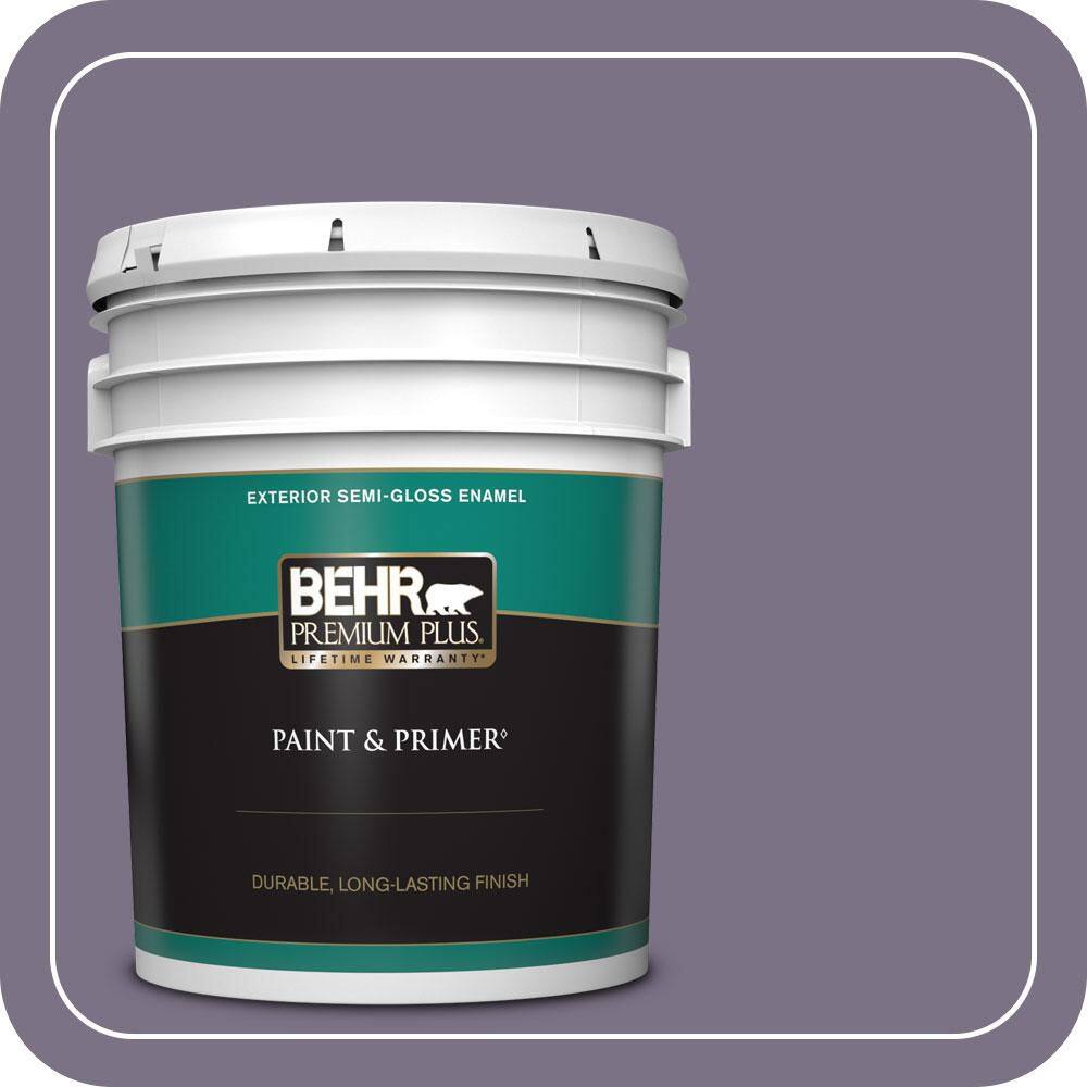 BEHR PREMIUM PLUS 5 gal. #660F-6 Peruvian Violet Semi-Gloss Enamel ...