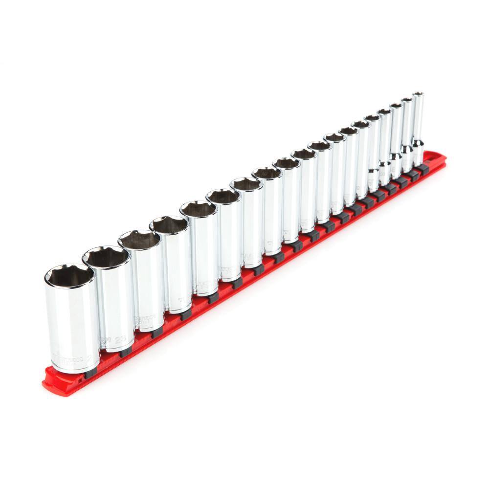 TEKTON 3 8 In Drive Deep 6 Point Socket Set 19 Piece SHD91114 The