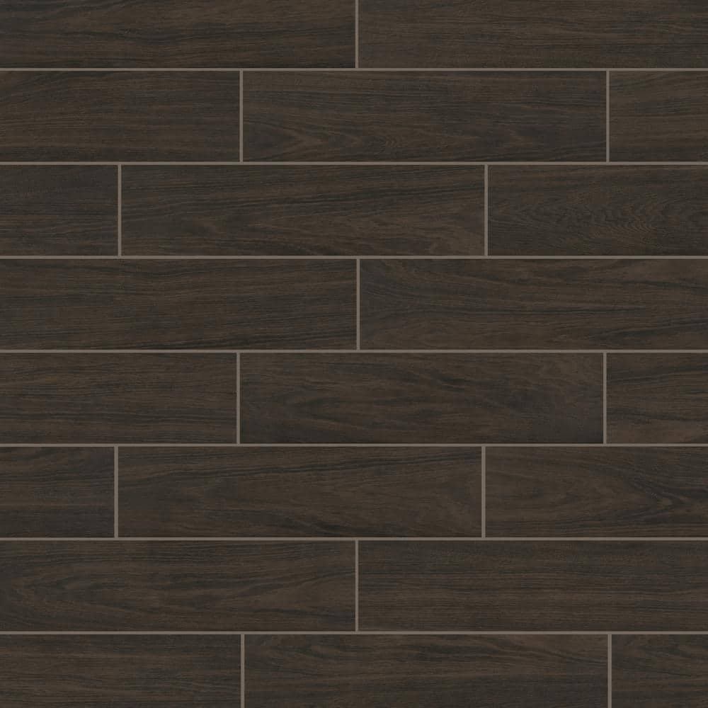 Florida Tile Home Collection Burlington Walnut 6 in. x 24 in. Porcelain ...