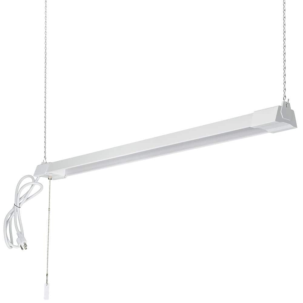ETI LIGHTING 3 ft. 32-Watt Plug-in Integrated LED White Shop Light with ...