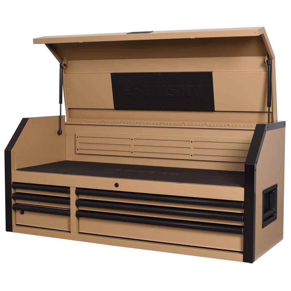 Husky Heavy Duty 52 in. W 6-Drawer Matte Tan Top Tool Chest ...