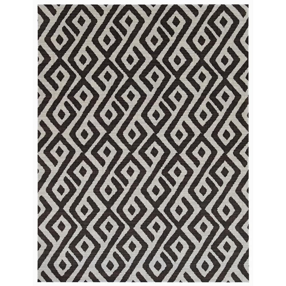 Foss Printed Abstract Grey/White 6 ft. x 8 ft. Indoor/Outdoor Area Rug ...