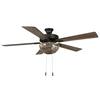 River of Goods Zarah 52 in. LED Indoor Brown Rope Ceiling Fan with ...