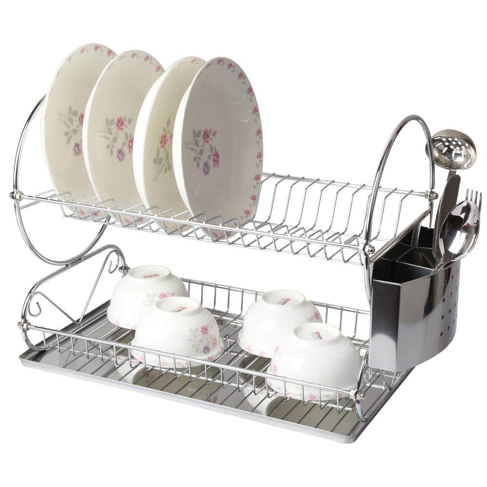 MegaChef 17.5 in. 2 Shelf Dish Rack 98596413M - The Home Depot