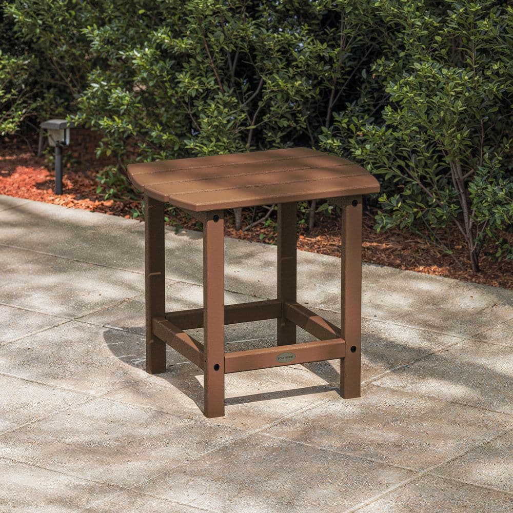 POLYWOOD Seabrook 18" Side Table in Teak OST18-TE - The Home Depot