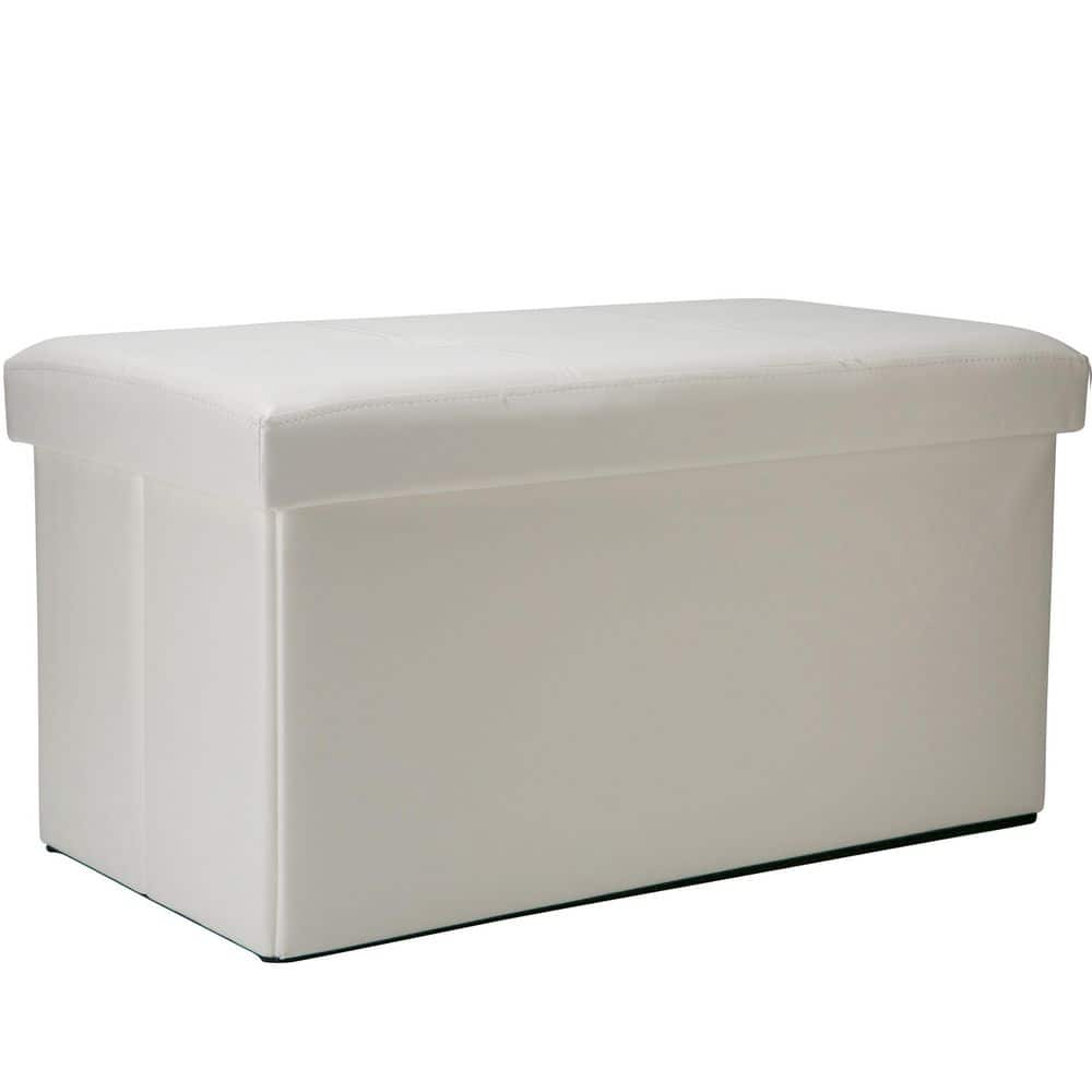SIMPLIFY Ivory Storage Ottoman F-0630-IVO - The Home Depot