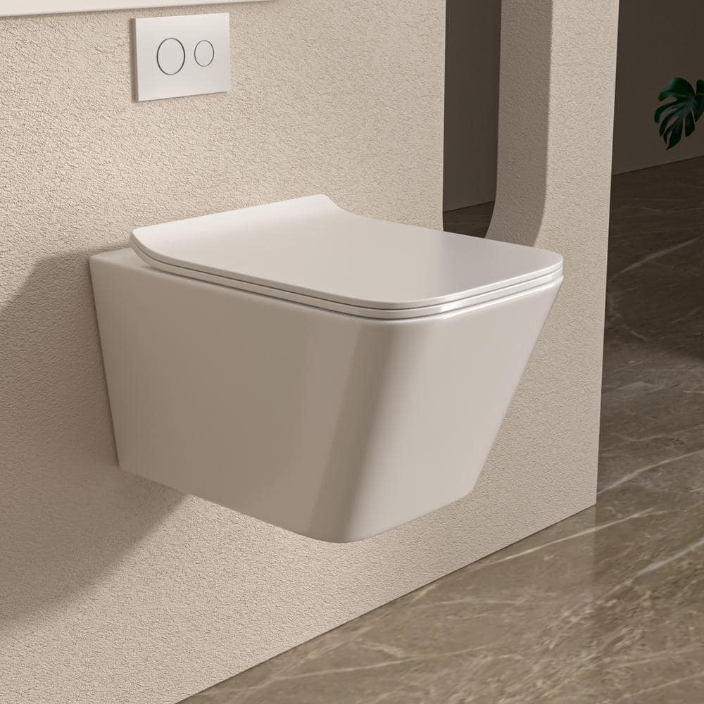 LORDEAR One-Piece Wall Hung Bidet Toilet with Soft-Close Seat in White ...