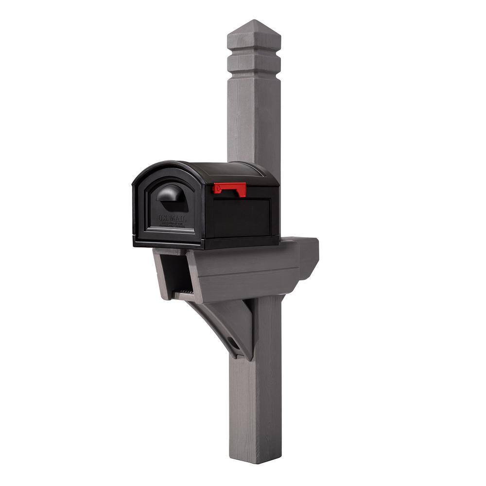 Step2 Highland Resin Overpost Extra Large Black Onyx Mailbox and Dark ...