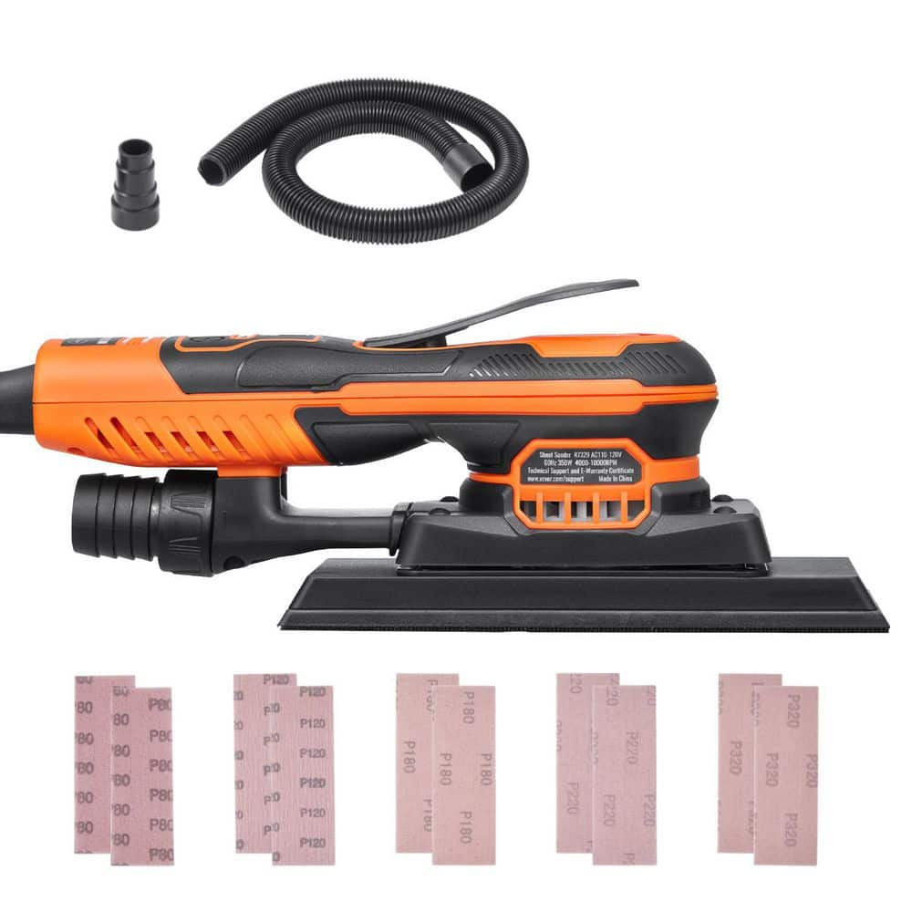 SKYSHALO Sheet Sander, 3/8 Sheet 3A Corded EC Brushless Sander ...