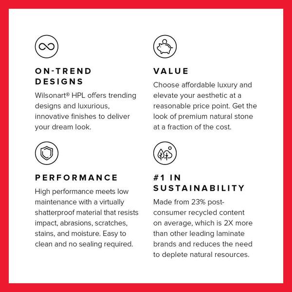 Wilsonart 4 ft. x 12 ft. Laminate Sheet in Tumbled Roca with Standard ...