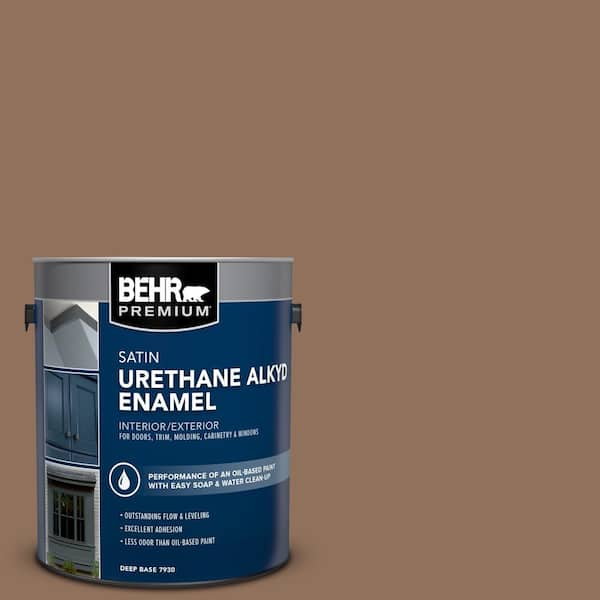 BEHR PREMIUM 1 gal. #N240-6 Wild Mustang Urethane Alkyd Satin Enamel ...