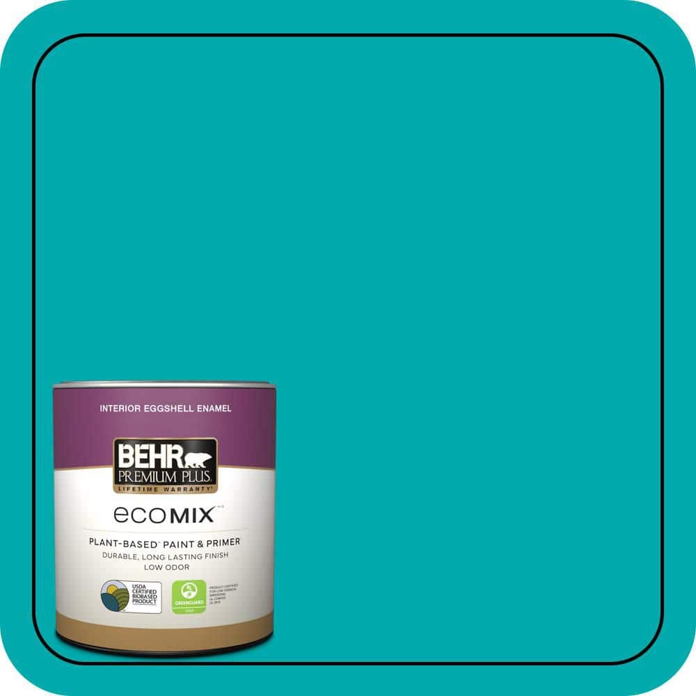 BEHR PREMIUM PLUS 1 qt. #P460-5 Fiji Eggshell Enamel EcoMix Plant-Based ...