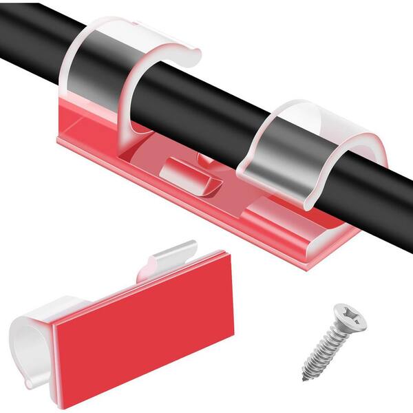 Yichuhaoxi Self Adhesive Cable Clips Clear 50pcs Medium Wire Clips Cable Management Organizer ...