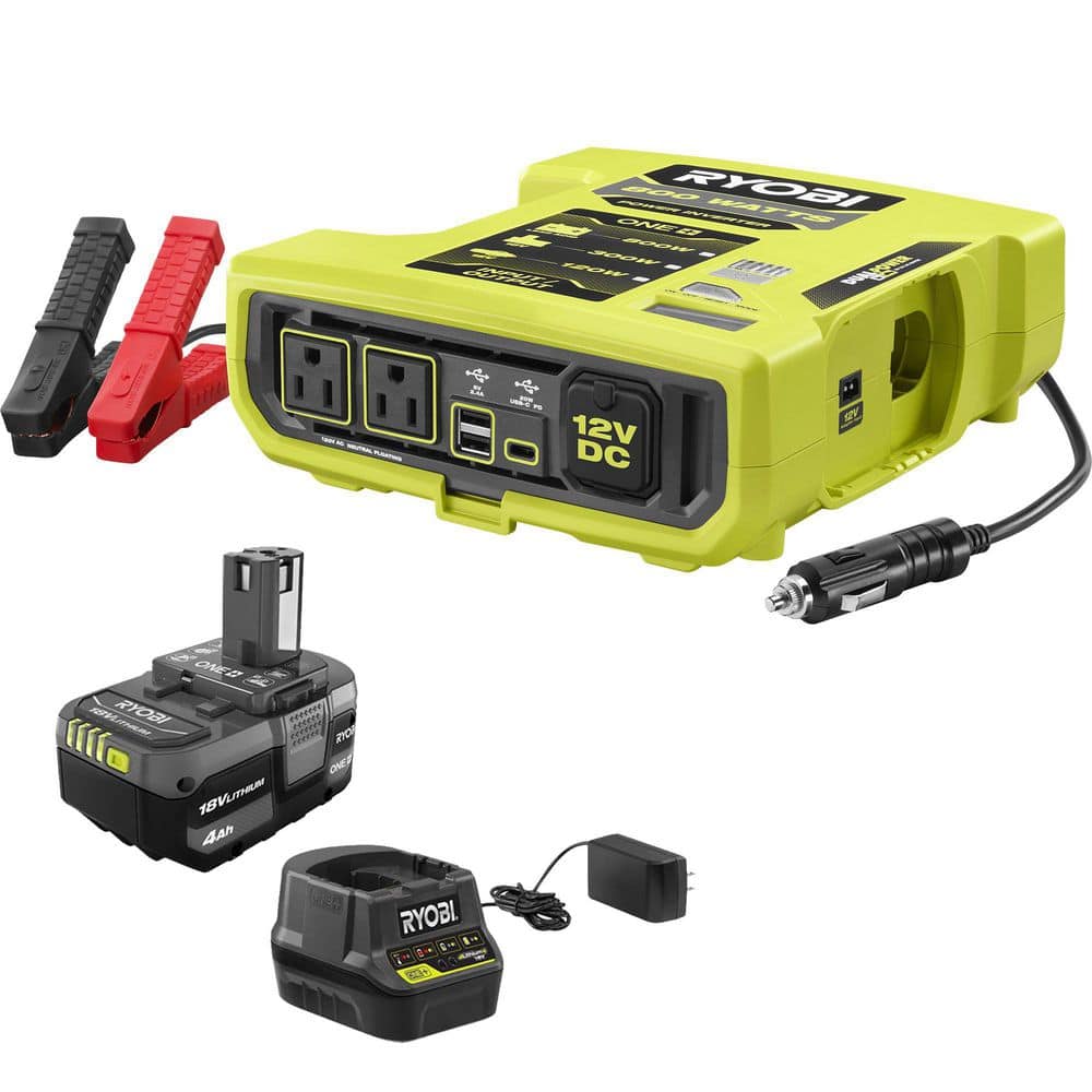 RYOBI ONE Plus 18-Volt 800-Watt Maximum 12-Volt Automotive Power ...
