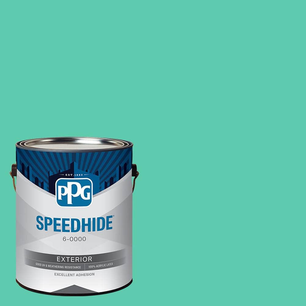 SPEEDHIDE 1 gal. PPG1229-4 Tropical Tide Satin Exterior Paint PPG1229 ...