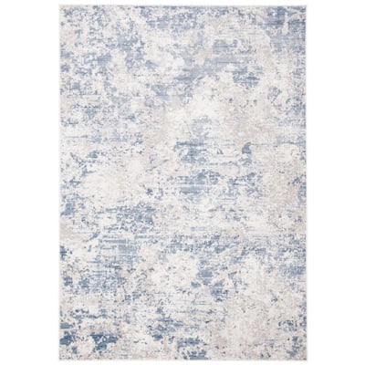 SAFAVIEH Amelia Gray/Blue 7 ft. x 7 ft. Square Abstract Area Rug ...