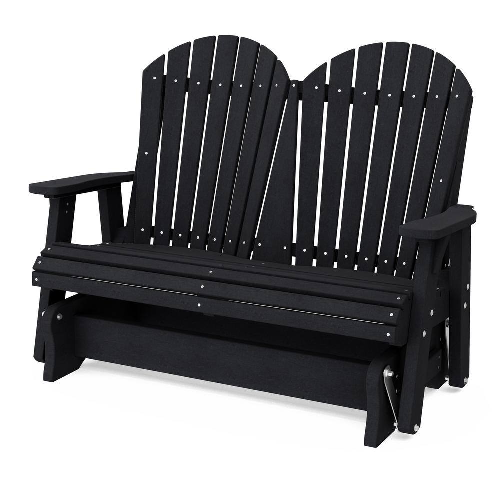 Wildridge Heritage 2-Person Black Plastic Outdoor Double Glider LCC-104 ...