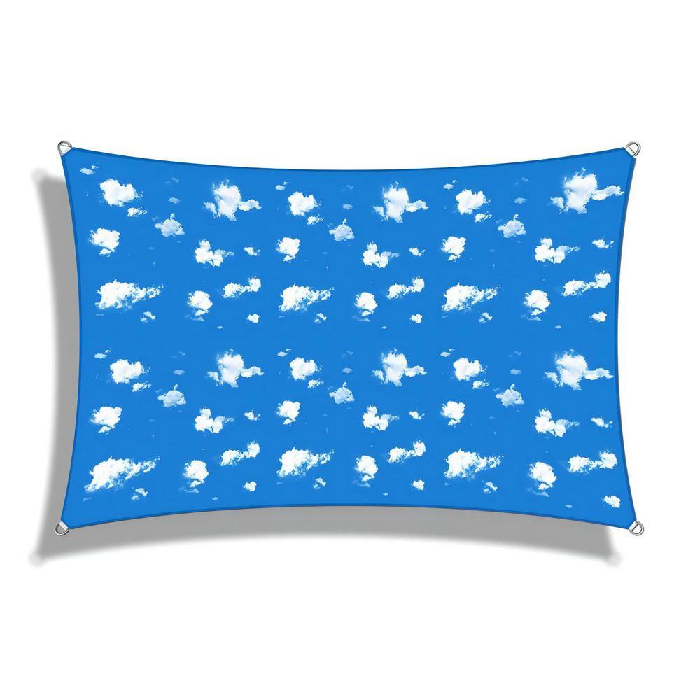 BANSA ROSE 10 ft. x 13 ft. Sky Blue Rectangle Heavy Weight Sun Shade ...