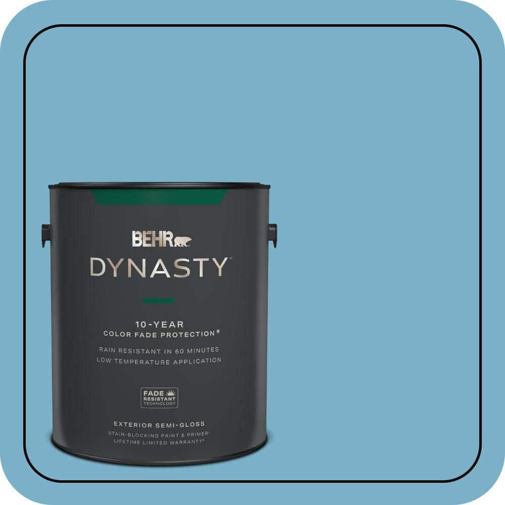 BEHR DYNASTY 1 gal. #M490-4 Frisky Blue Semi-Gloss Enamel Exterior ...
