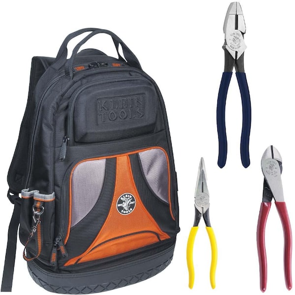 Klein Tools 4-Piece Backpack and Pliers Kit 80120 - The Home Depot