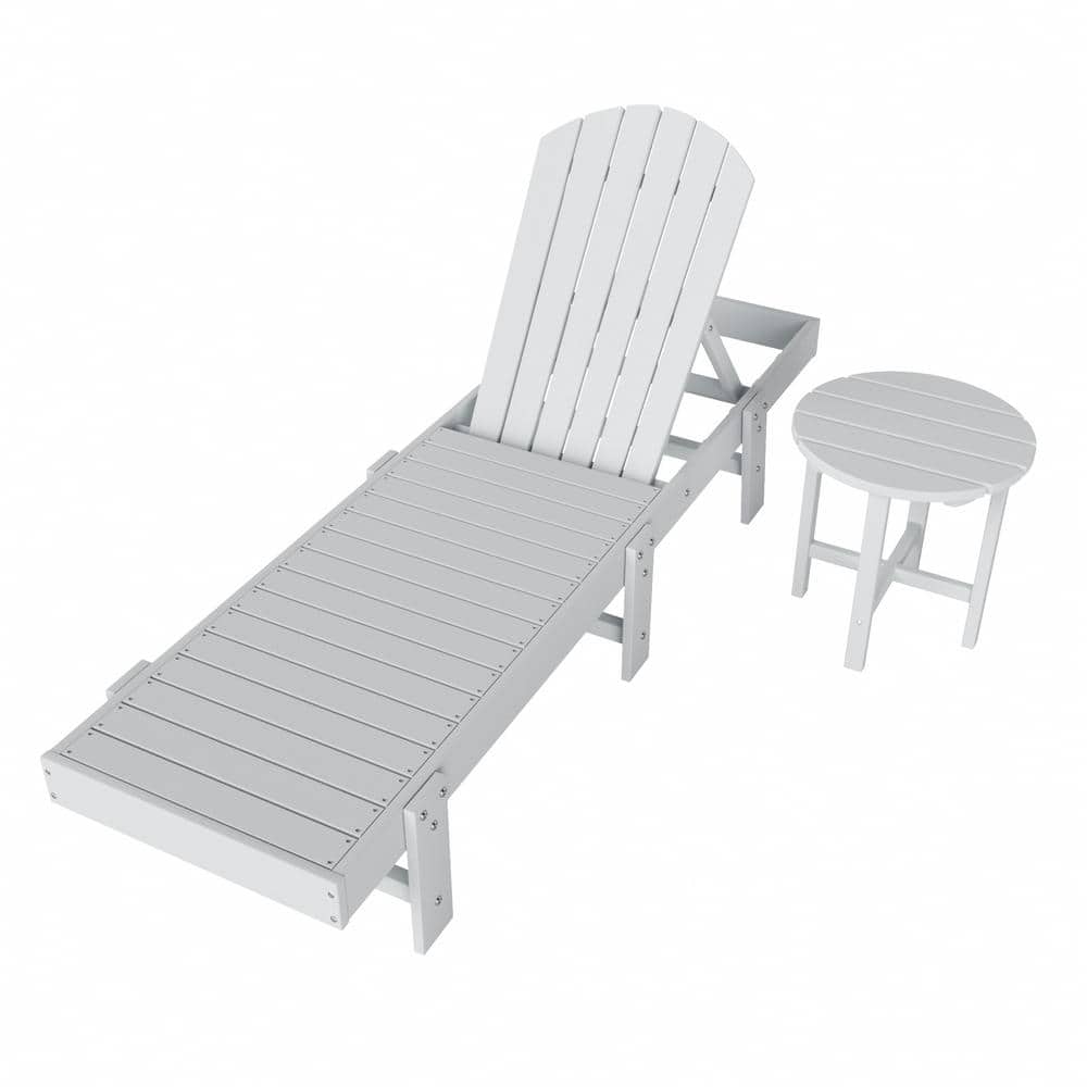 WESTIN OUTDOOR Althura 2 Piece White Classic HDPE Plastic Adjustable ...