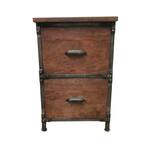 Rustic 2-Drawer Brown Filing Cabinet-BRA47 - The Home Depot
