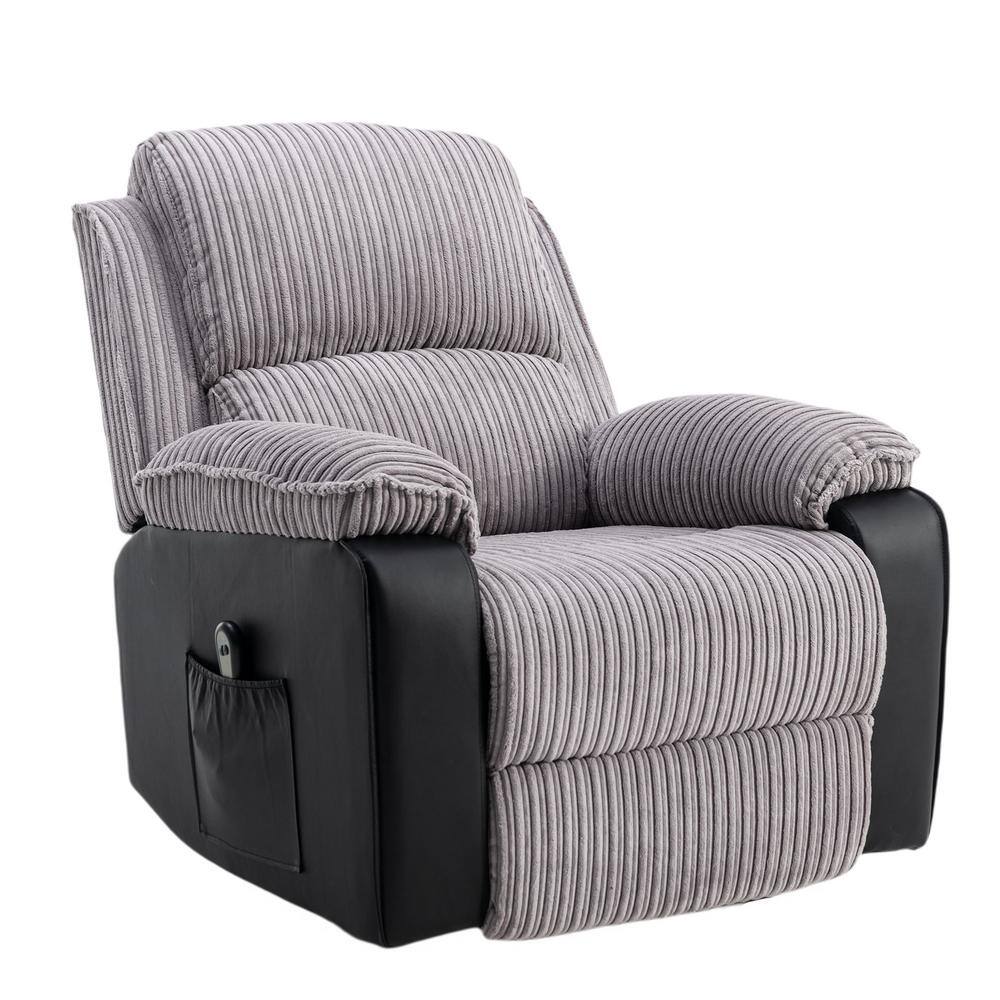 Asucoora Maes Gray Microfiber 3-Position Electric Recliner Chair ...
