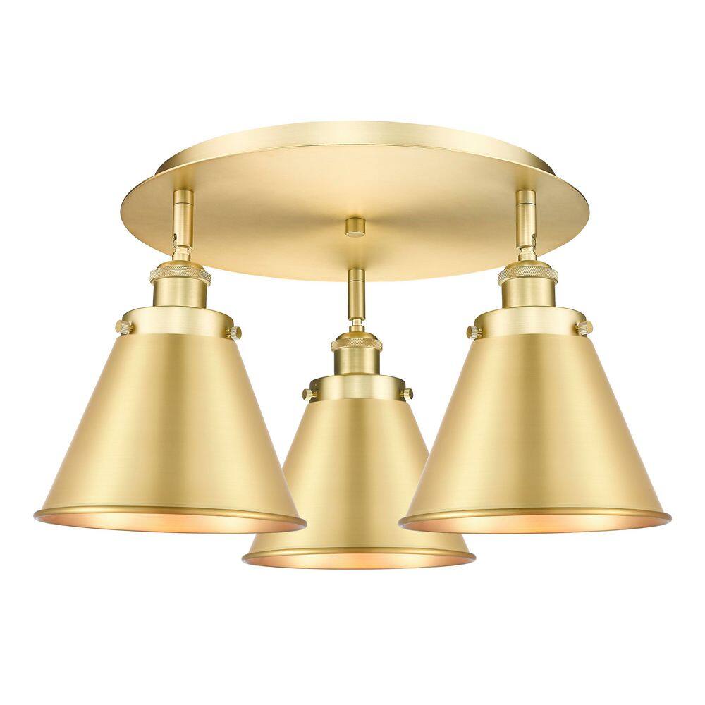 Innovations Ballston Urban 19.75 in. 3-Light Satin Gold Traditional ...