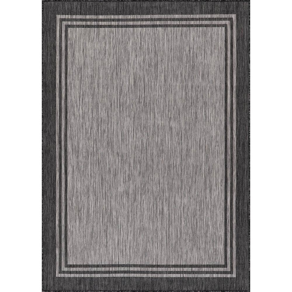 Beverly Rug 9 X 12 Silver Pebble Aloha Washable Bordered Indoor Outdoor ...