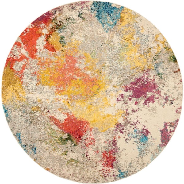 Reviews for Nourison Celestial Ivory/Multicolor 8 ft. x 8 ft. Abstract ...
