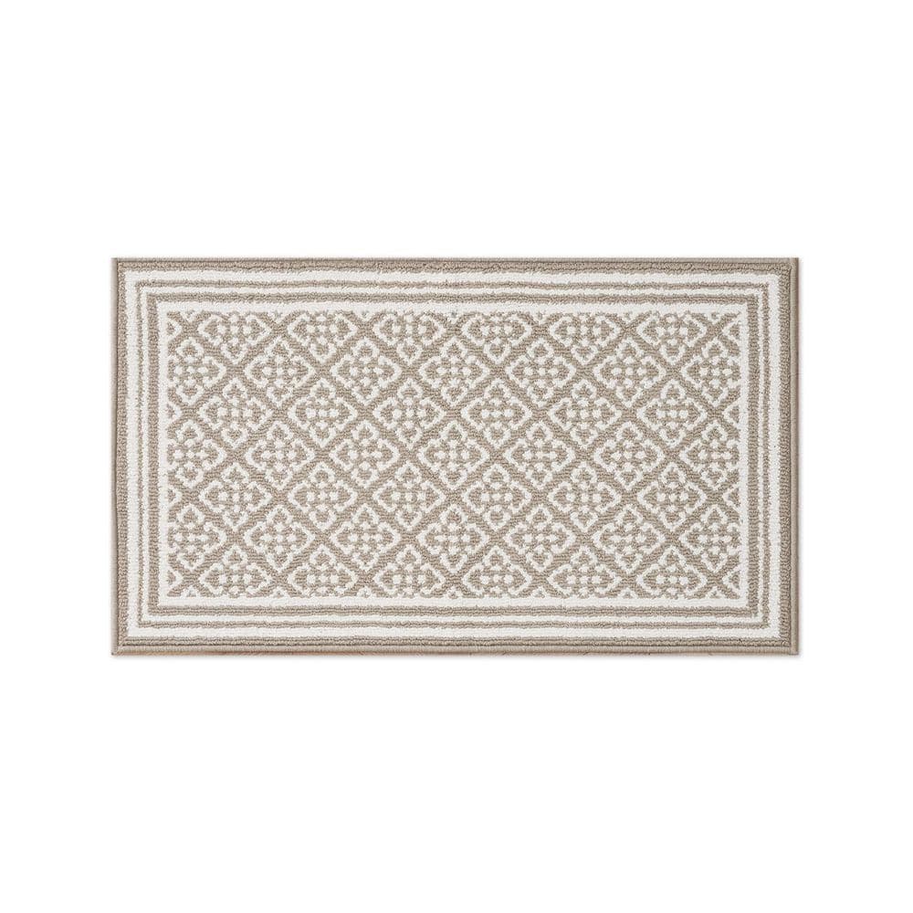 Laura Ashley Isla 2-Tone Linen/Ivory 2 ft. x 4 ft. Tufted Geometric ...