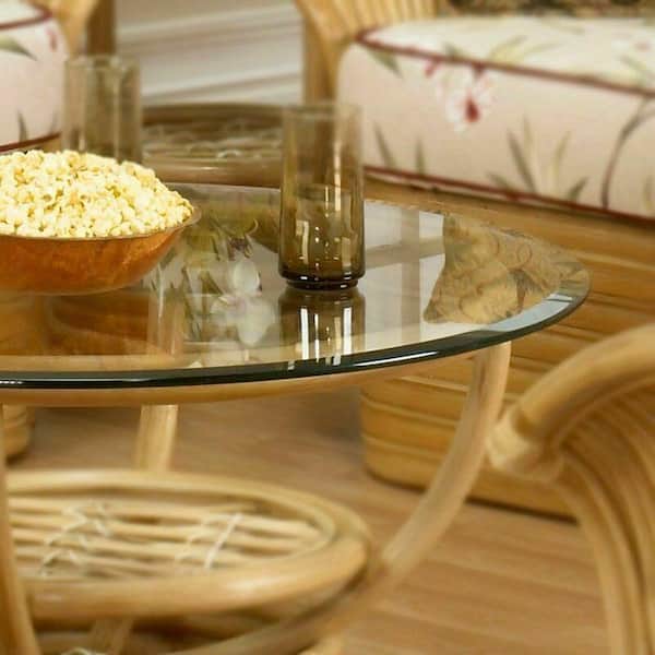 Fab glass and mirror round thick beveled edge tempered glass table top store