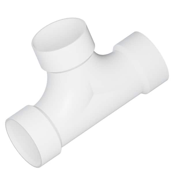 PLUMBFLEX 3 in. PVC DWV 2-Way Cleanout H x H x H, White Rigid PVC Drain ...