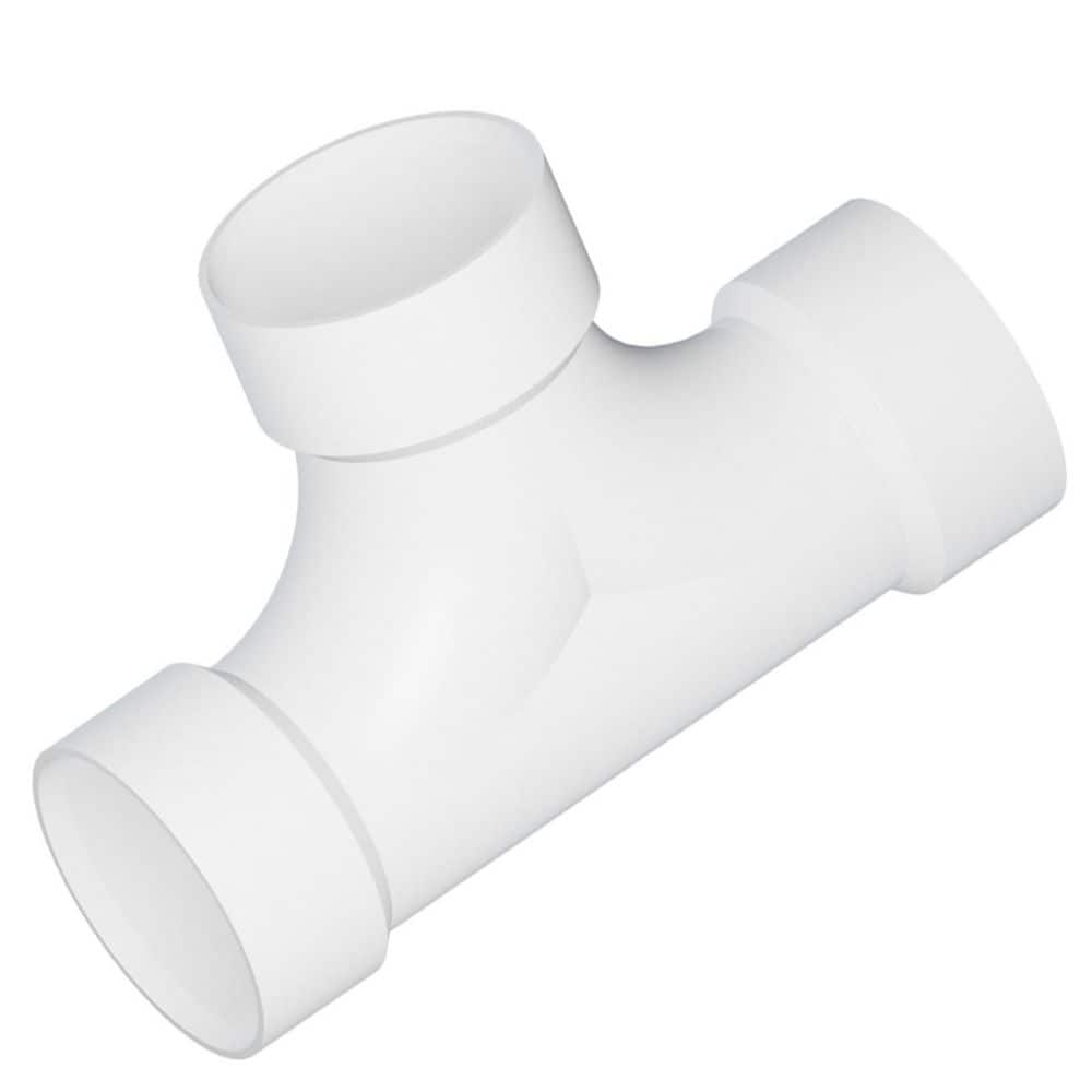 PLUMBFLEX 4 in. PVC DWV 2-Way Cleanout H x H x H, White Rigid PVC Drain ...