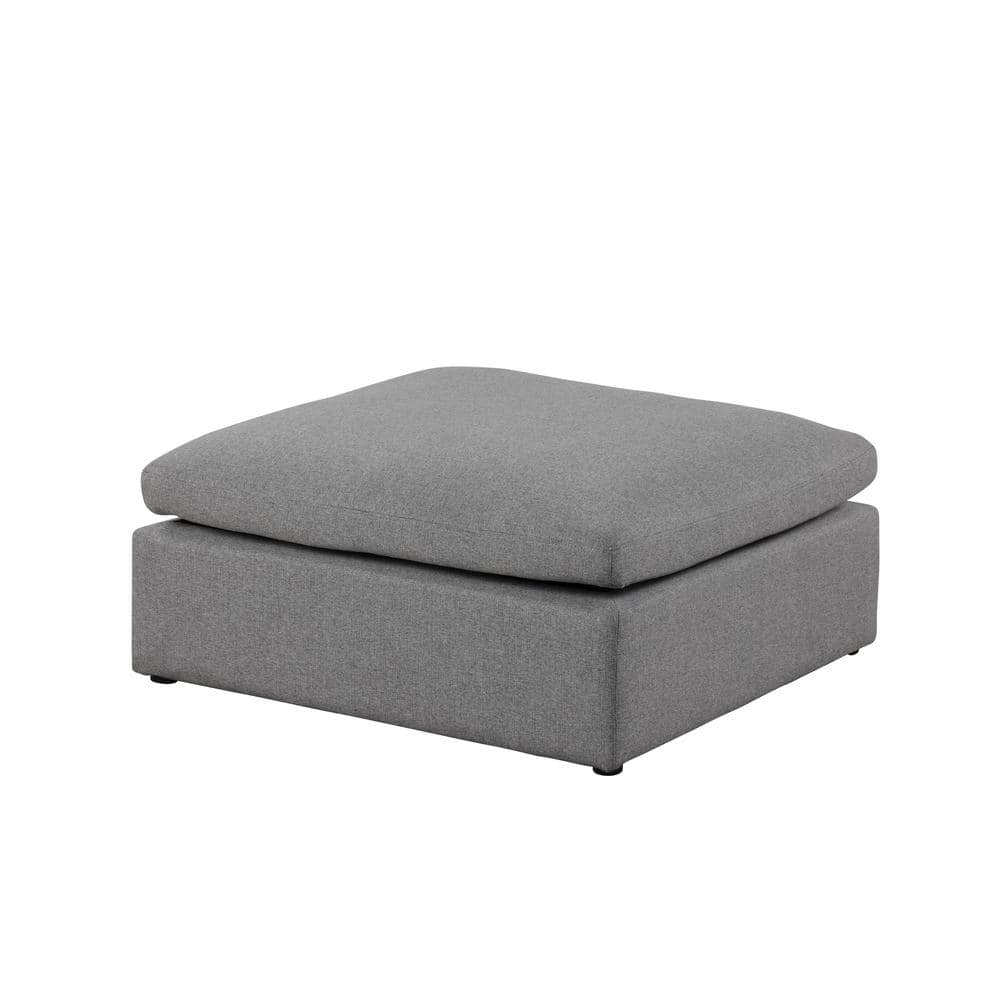 Best Master Furniture Remington Gray Linen Square Modular Ottoman ...