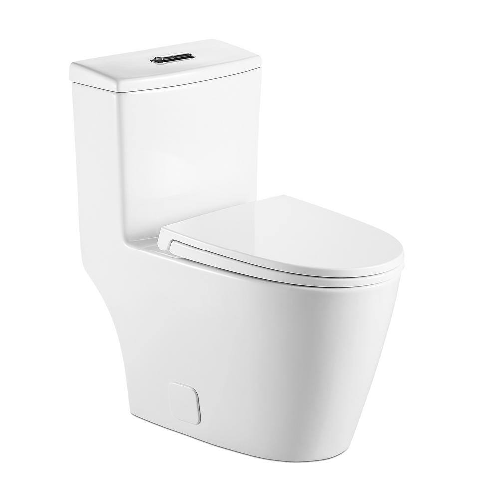 matrix decor 1-Piece 1.28 GPF Dual Flush Elongated Toilet in White ...