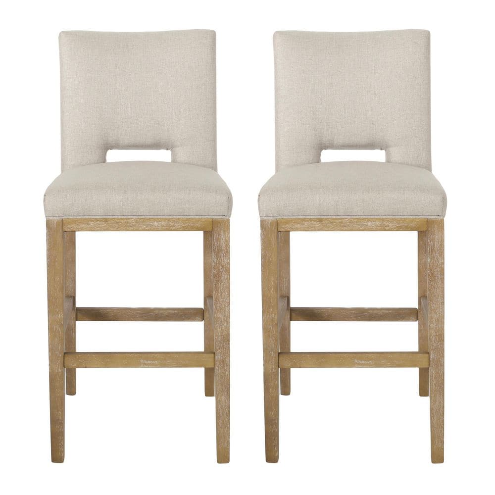 Noble House Elmcrest 45.5 in. High Back Wheat and Weathered Natural ...